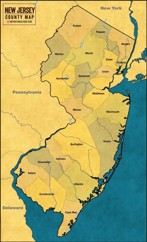 Download County Map For Nj New Jersey 5 Ultra Hd Map Maps For You
